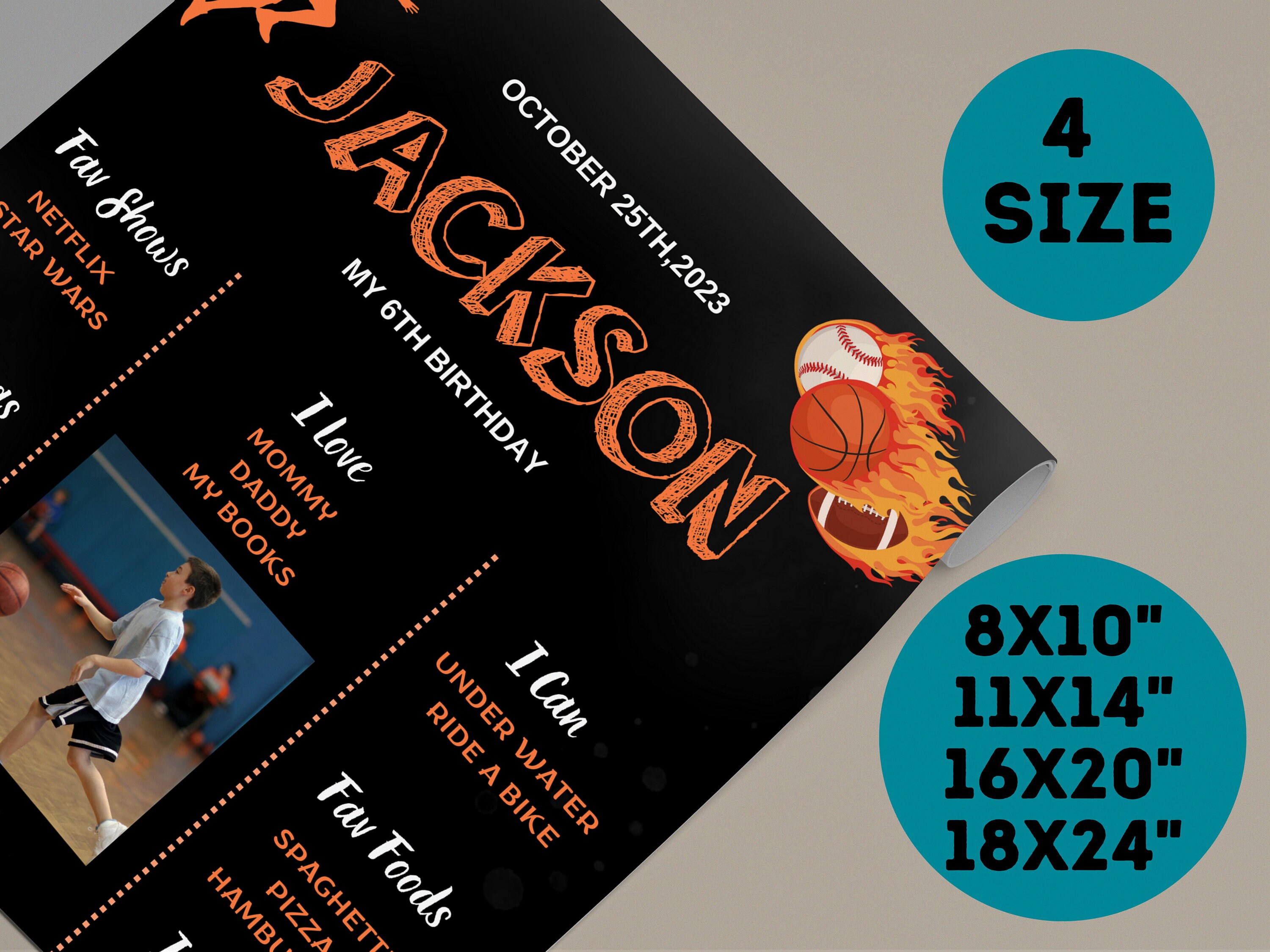 EDITABLE Sport Birthday Milestone Sign Template, Sport Birthday Party ...