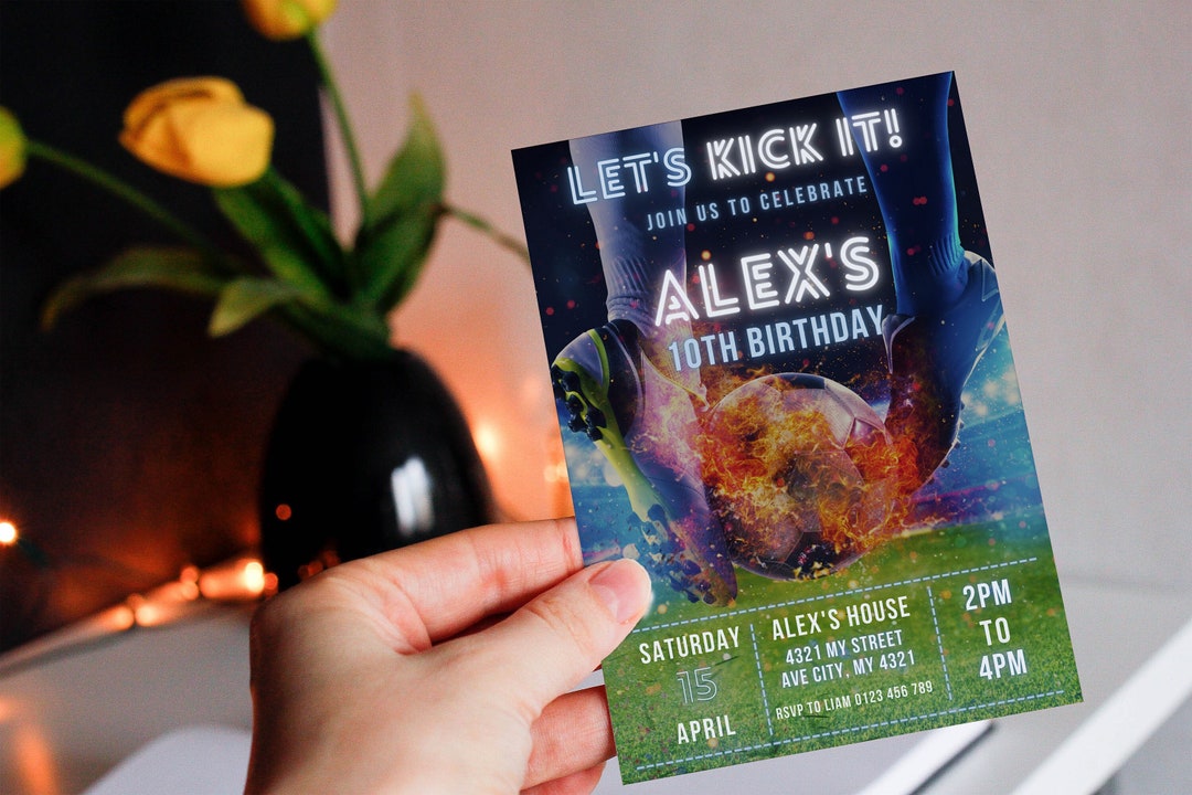 Kick off the Celebration With Our Customizable Soccer Party Invite ...