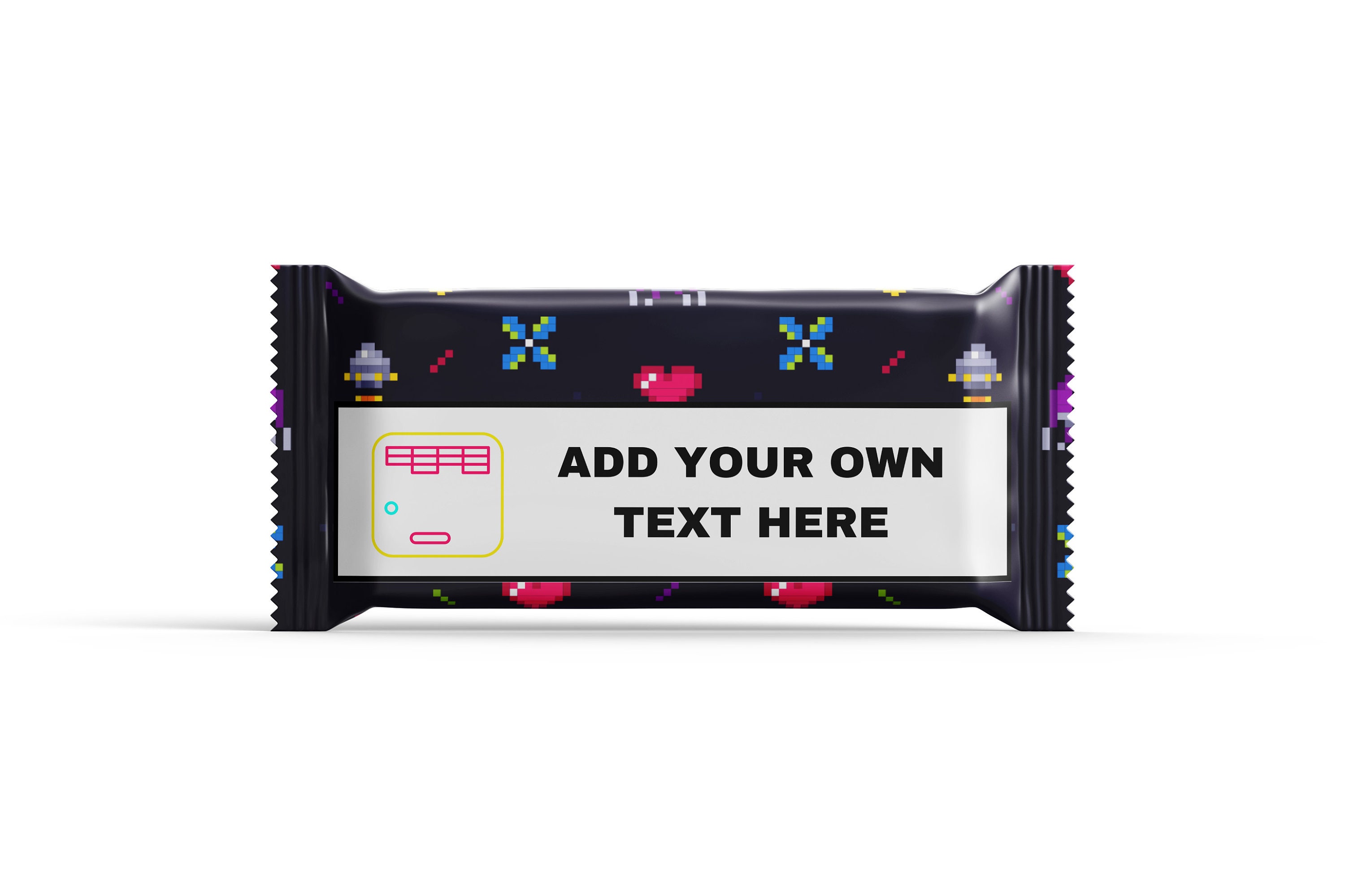 Glow Gaming Arcade Birthday Party Chocolate Bar Wrapper Neon Glow Party ...