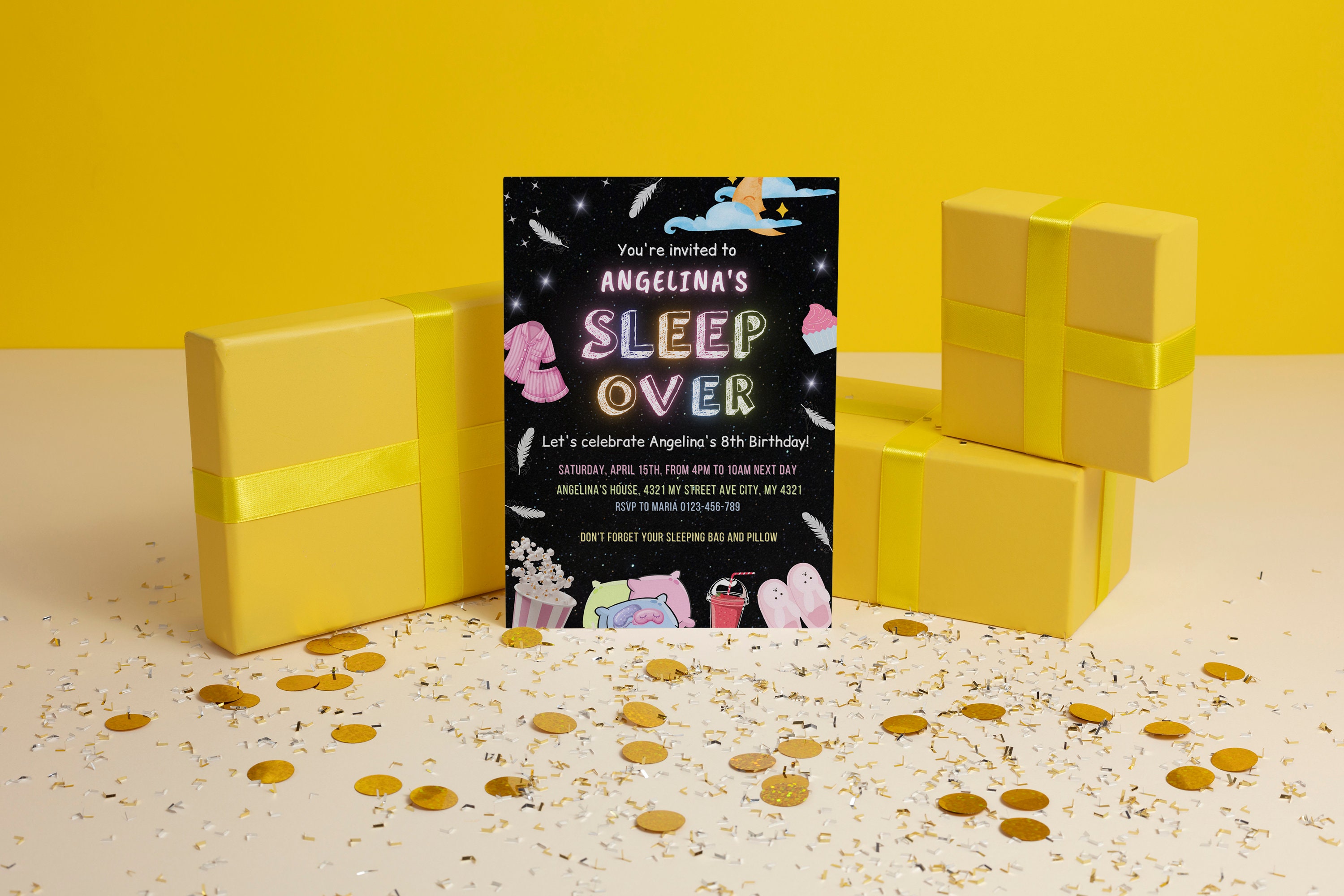 Editable Sleepover Invitation Slumber Party Invitation - Etsy