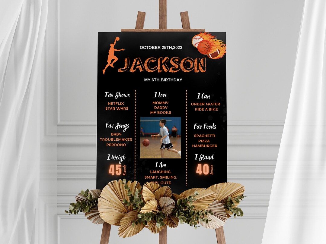 EDITABLE Sport Birthday Milestone Sign Template, Sport Birthday Party ...