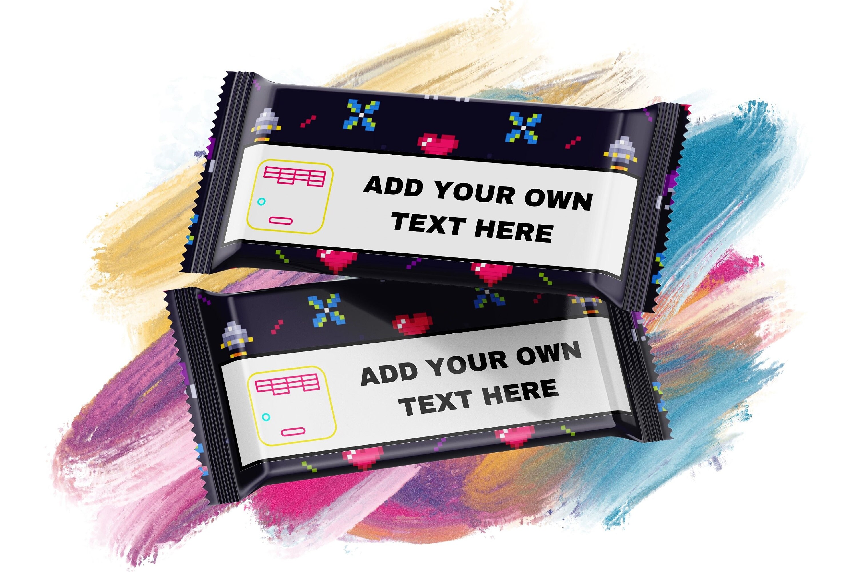 Glow Gaming Arcade Birthday Party Chocolate Bar Wrapper Neon Glow Party ...