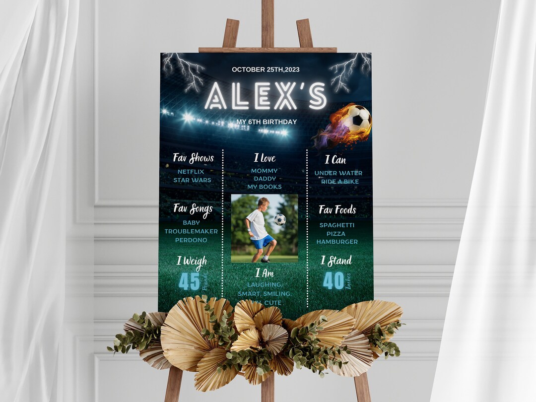 Football Party Milestone Sign Template - Customize Your Event With This ...