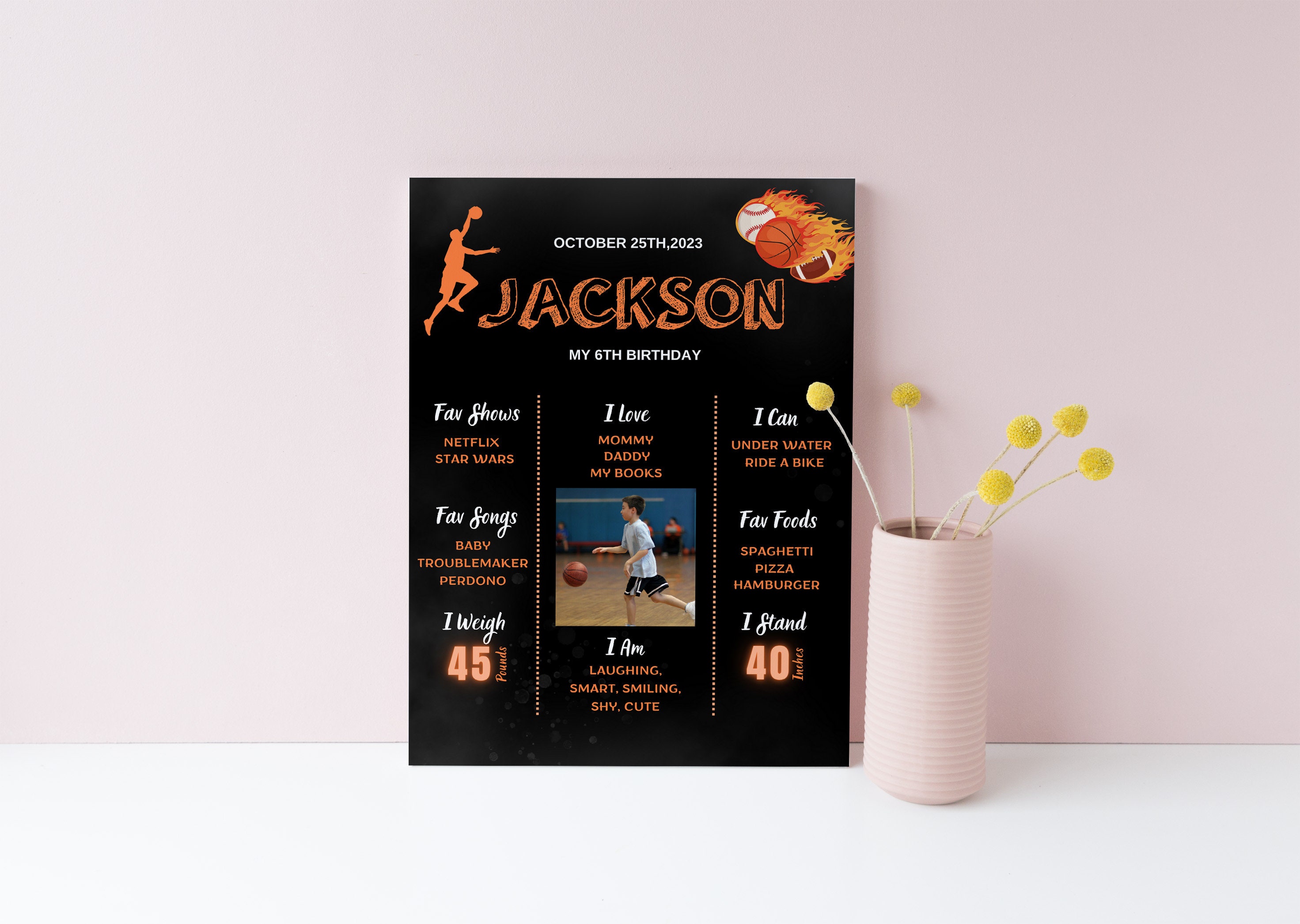 EDITABLE Sport Birthday Milestone Sign Template Sport - Etsy