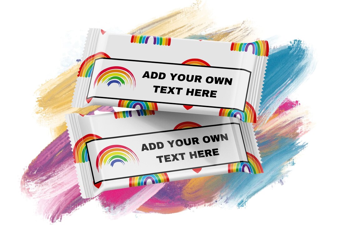 Minimalist Rainbow Birthday Chocolate Bar Wrapper Girls Rainbow Party ...