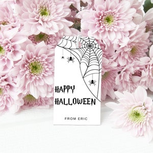 Spider Web Halloween Gift Tags - Creepy and Cute Spider Theme Labels - Etsy