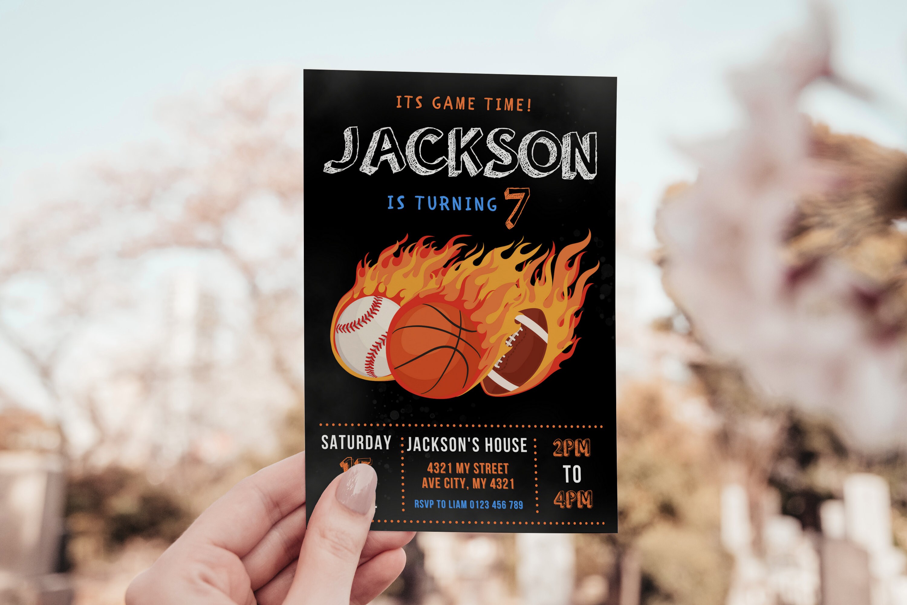 Sport Birthday Invitation Card Template, Sport Birthday Party, Sport ...