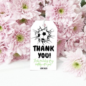 Soccer Birthday Thank You Tag Template: Editable Party Favor (canva) - Etsy