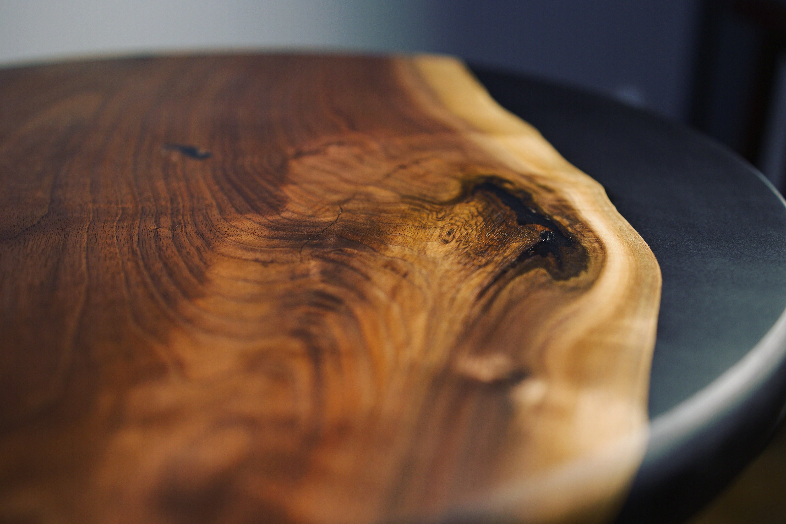 Custom End Table for Modern Living Room Epoxy Design With Black Resin ...