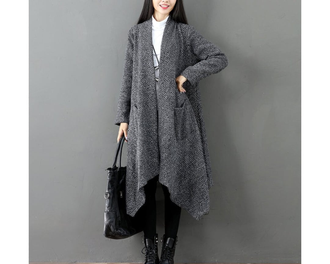 Wool Poncho Jacket for Women, Winter Wool Poncho, Open Front Poncho ...
