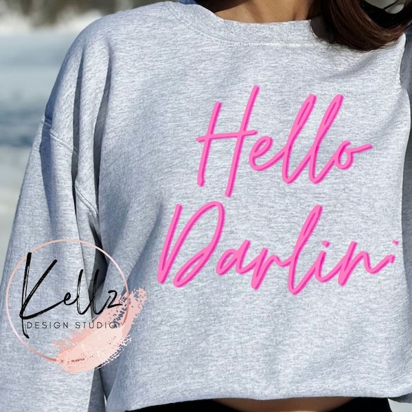 Hello Darlin Stencil - Etsy