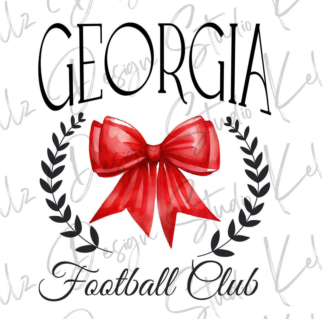 Georgia Football Club With Bow | PNG Digital Design| Digital Download ...