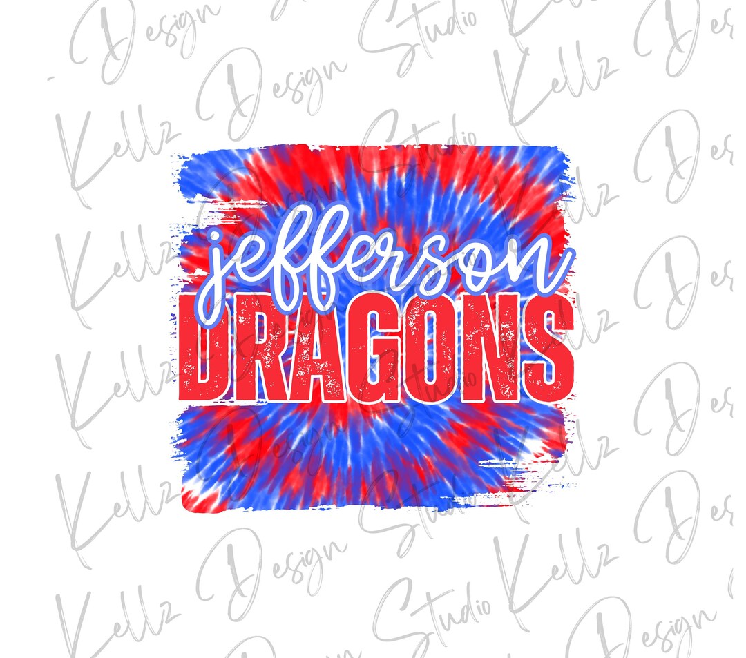 Jefferson Dragons Tie-dye | PNG Digital Design| Digital Download ...