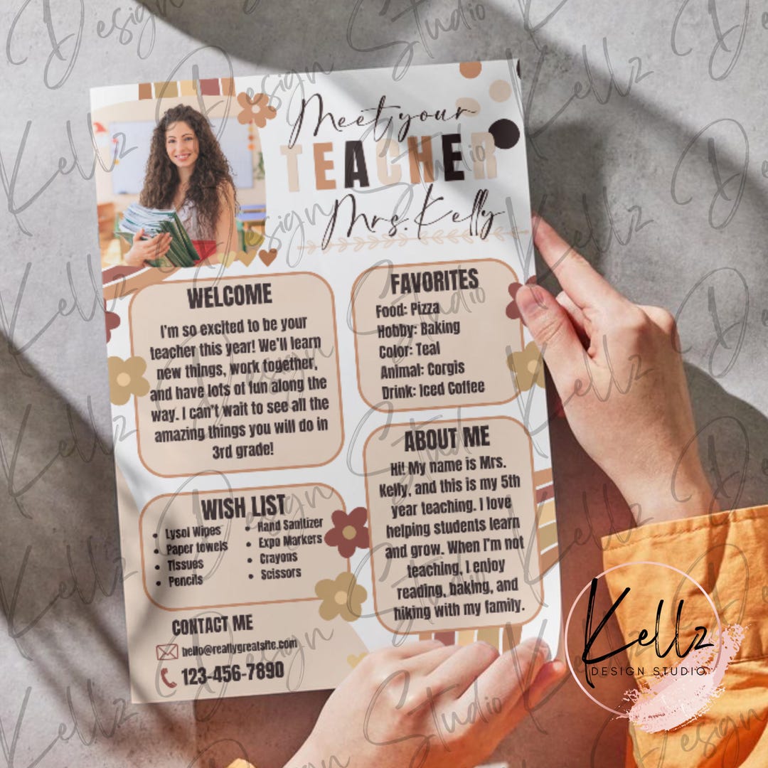 Boho Meet the Teacher Template, Editable Canva Digital Download, Back ...