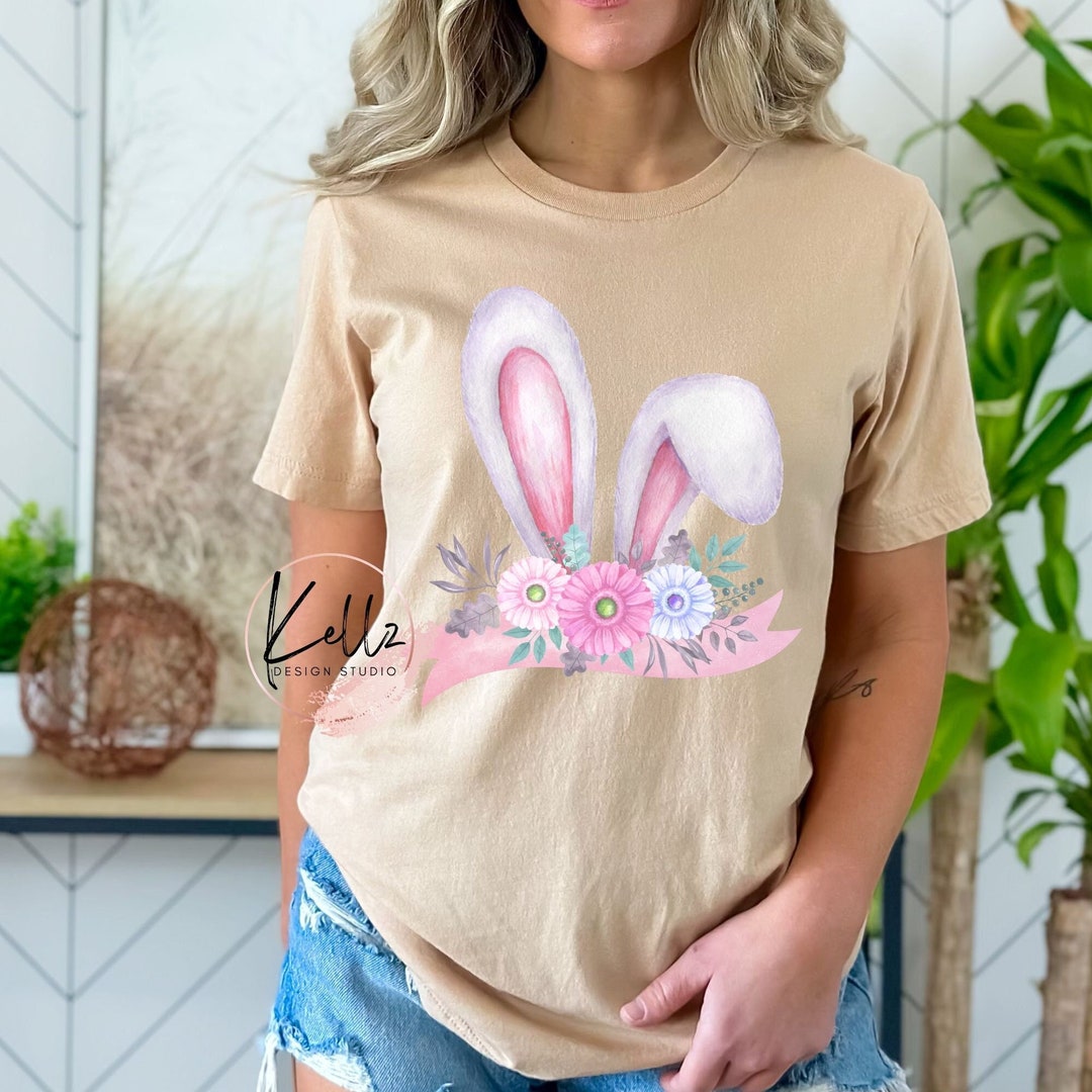 Bunny Ears With Floral Banner| PNG Digital Design| Digital Download ...