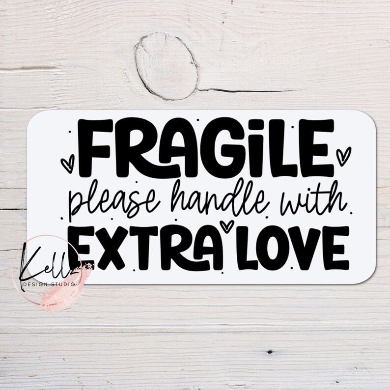Fragile Happy Mail Shipping Label Small Business Packaging Cute ...