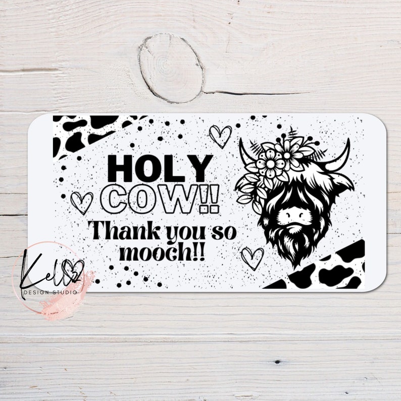 Holy Cow Thank You so Moooch Happy Mail Shipping Label Small Business ...