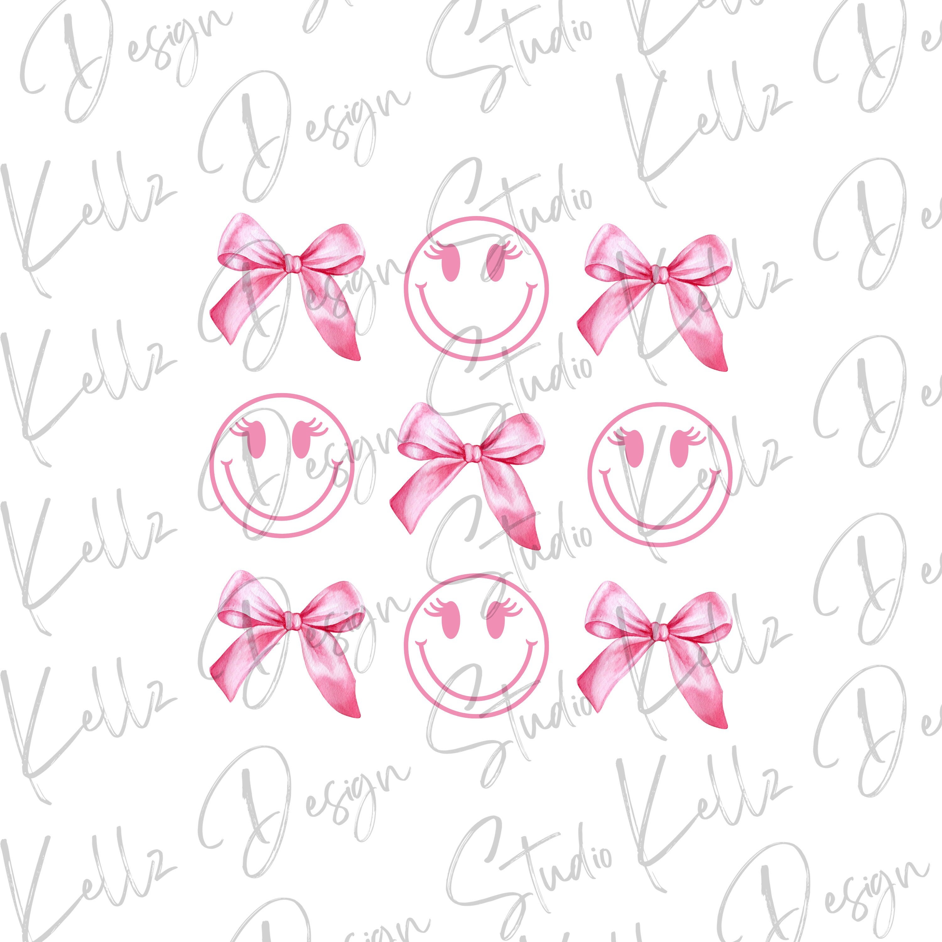 Coquette Pink Bow and Smiley | PNG Digital Design| Digital Download ...