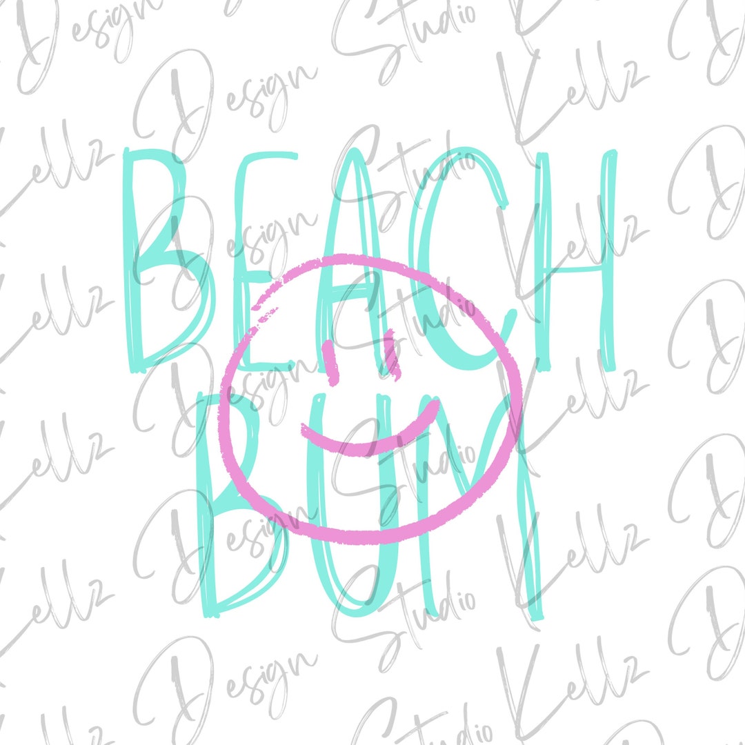 Beach Bum With Smiley Face | PNG Digital Design | Digital Download ...