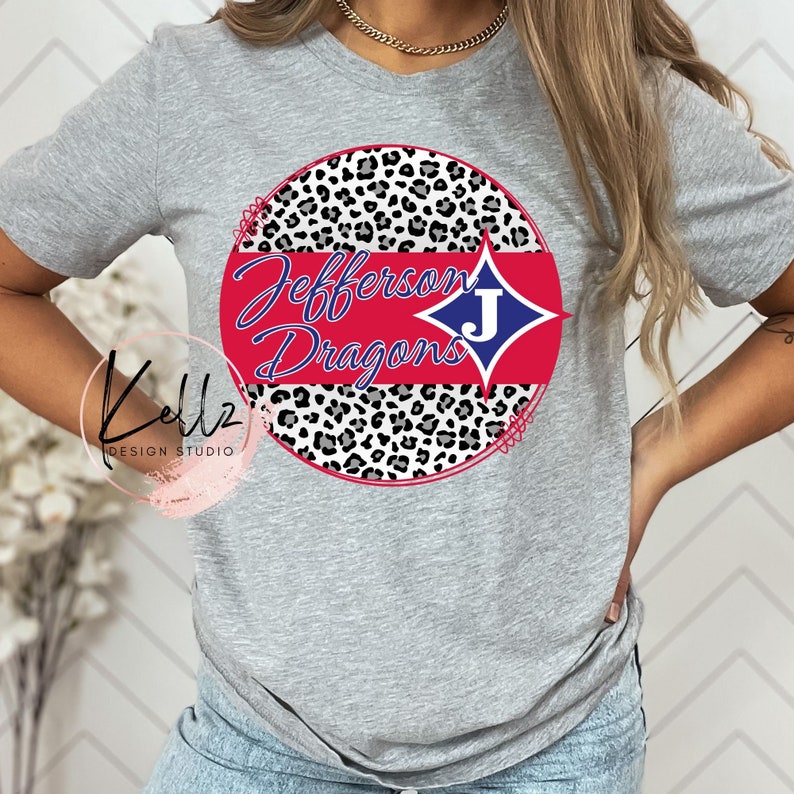 Jefferson Dragons Leopard Circle | PNG Digital Design| Digital Download ...