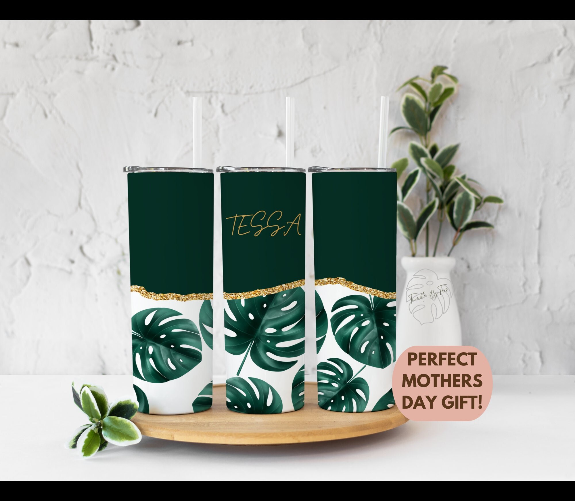 Monstera Tumbler With Straw Monstera Leaf Cup Personalized - Etsy
