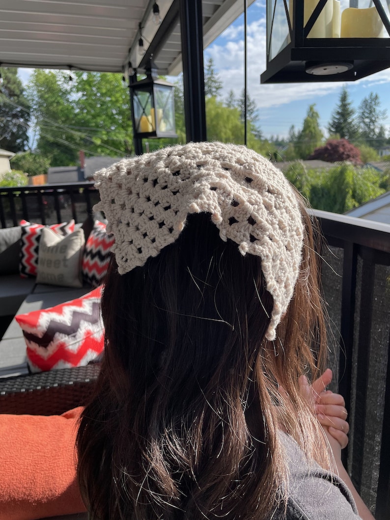 Stylish Crochet Tie Bandana for Fashionable Statements - Etsy