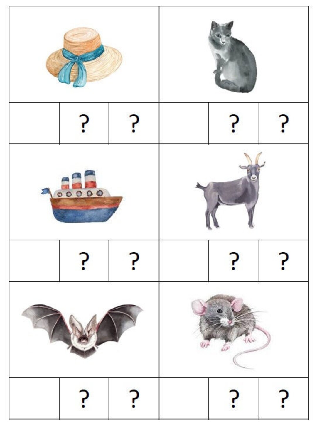 Elkonin Rhyming Word CVC Cards - Etsy