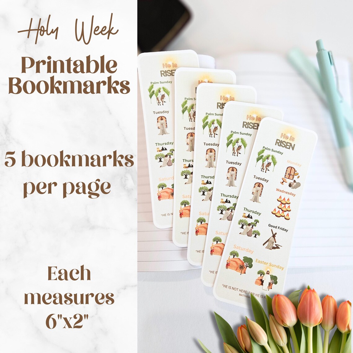 Easter Story Card Bookmark Holy Week Christian Orthodox Printable ...