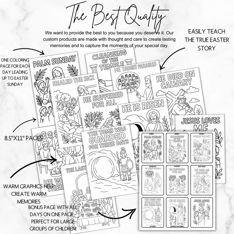 Holy Week Coloring Pages Easter Church Activity for Kid Story Printable ...