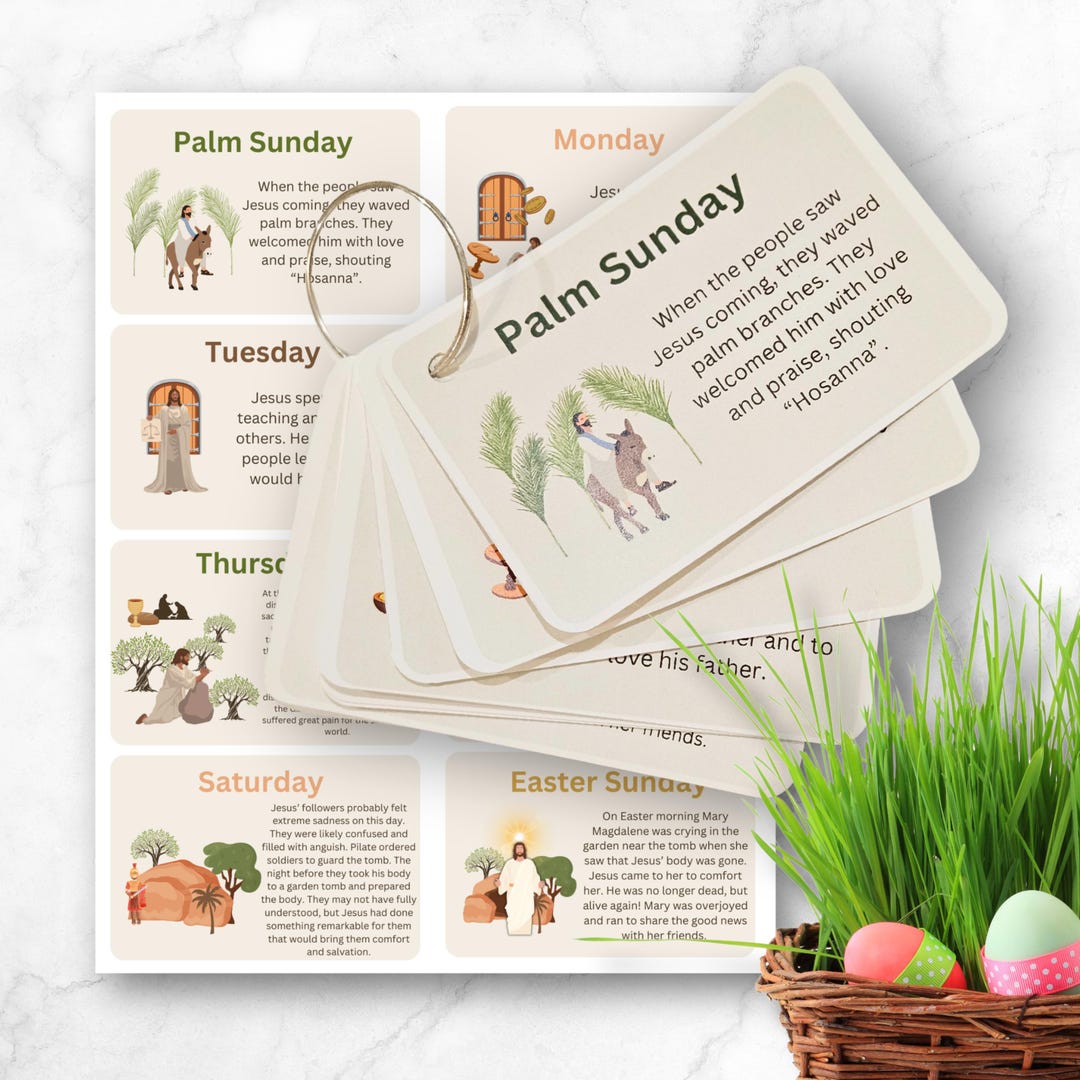 Easter Story Card Bookmark Holy Week Christian Orthodox Printable ...