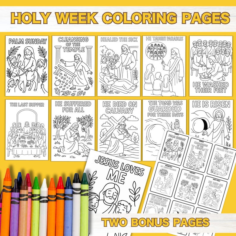 Holy Week Coloring Pages Easter Church Activity for Kid Story Printable ...