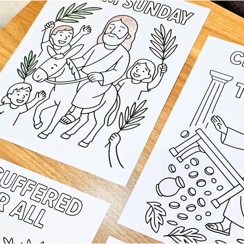 Holy Week Coloring Pages Easter Church Activity for Kid Story Printable ...