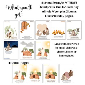 Holy Week Handprint Activity for Kid Story Printable Easter Christian ...