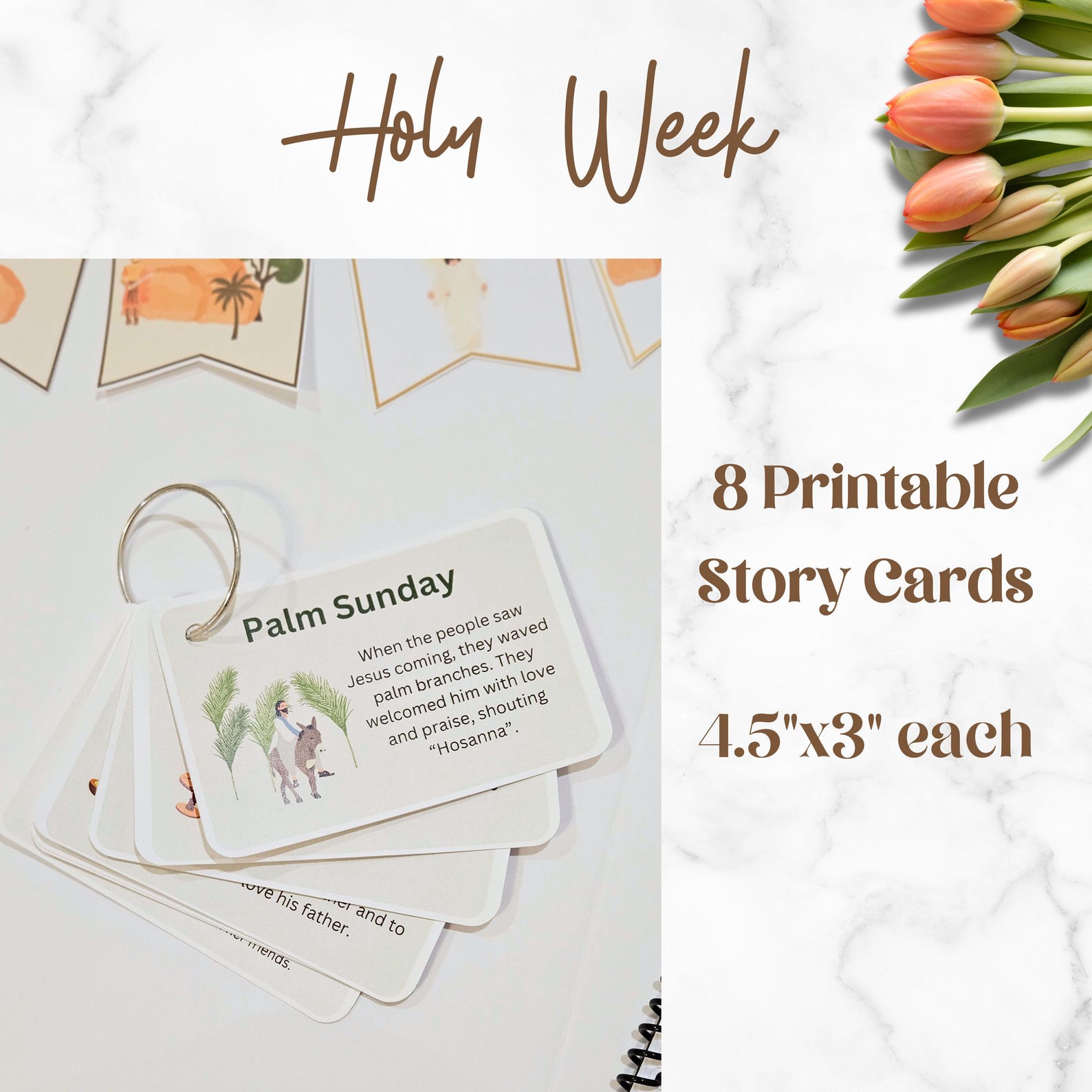 Easter Story Card Bookmark Holy Week Christian Orthodox Printable ...