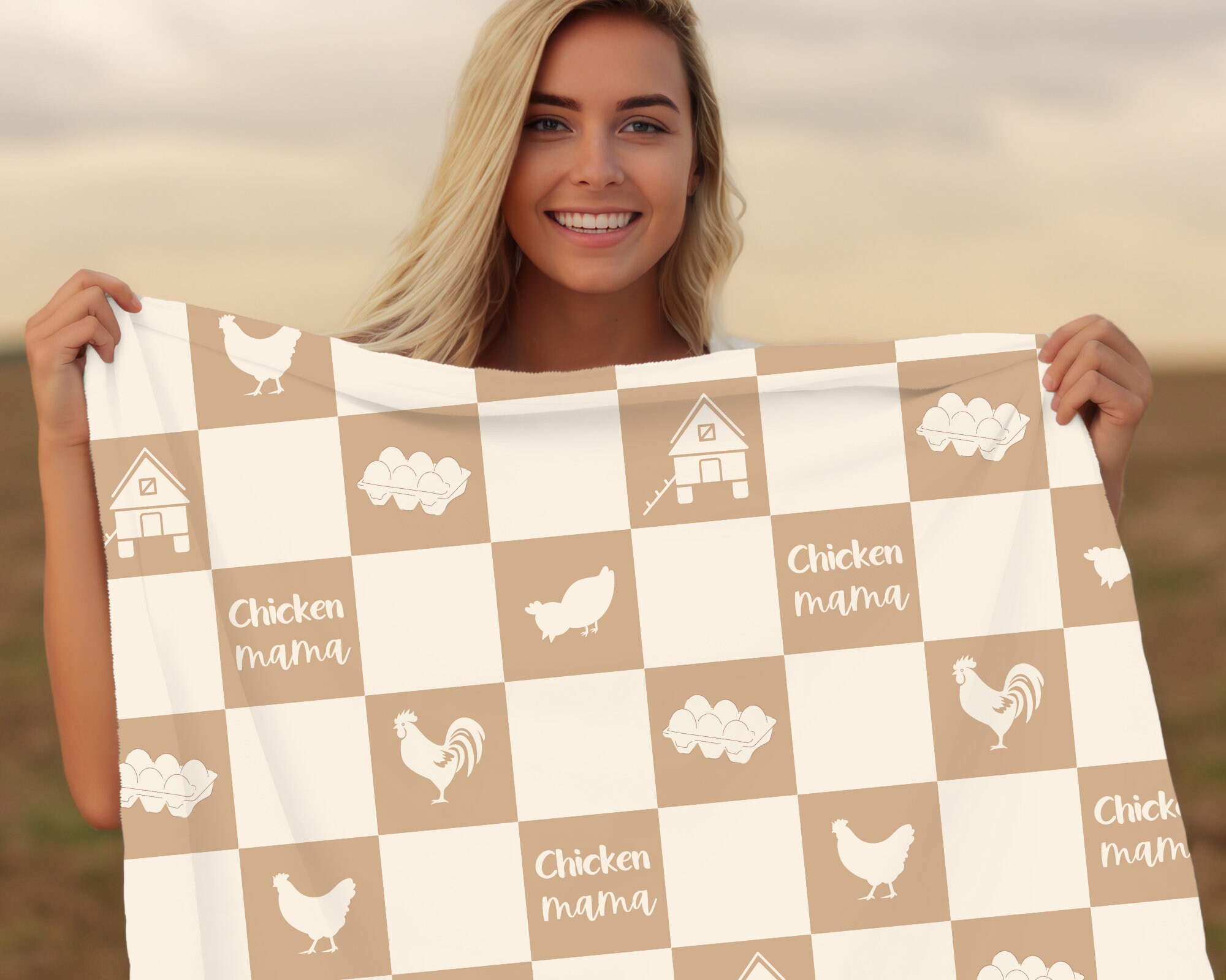 Funny Chicken Blanket, Velveteen Minky Blanket Chicken Gift, Farm Lover ...