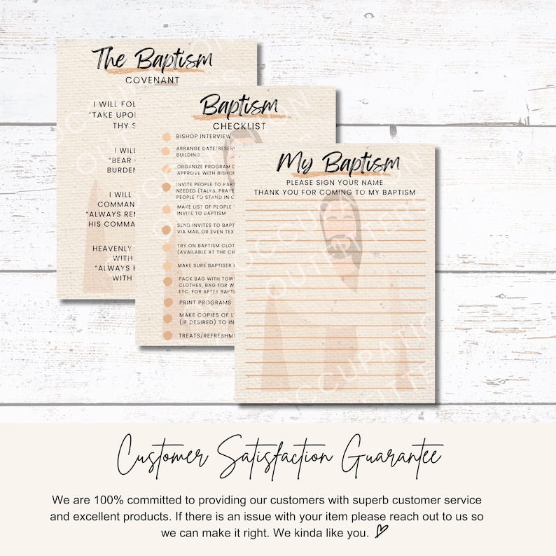 LDS Baptism Editable Checklist to Do Primary Organization Planning Tool ...