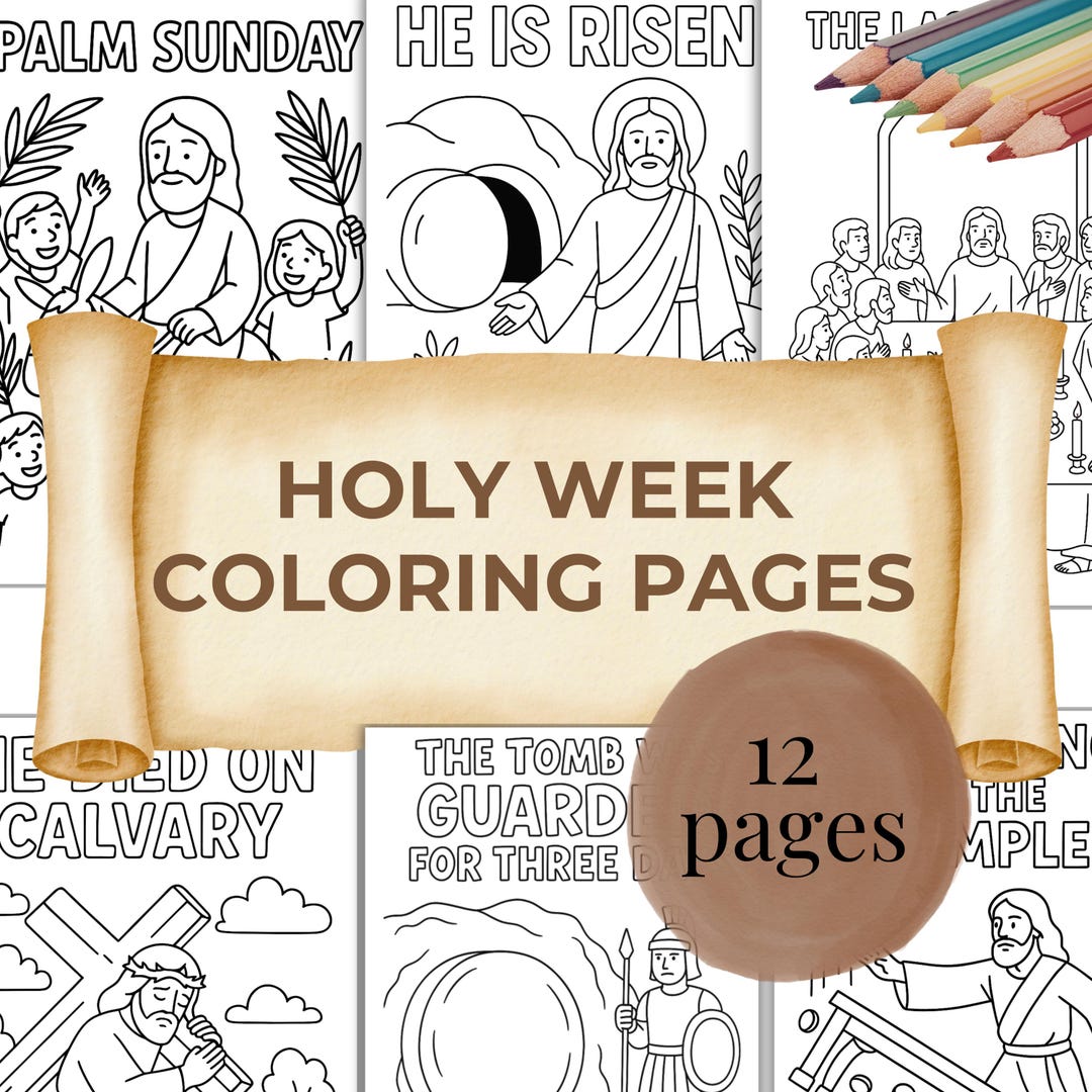 Holy Week Easter Story Coloring Pages for Kids Jesus Christ Last Week ...