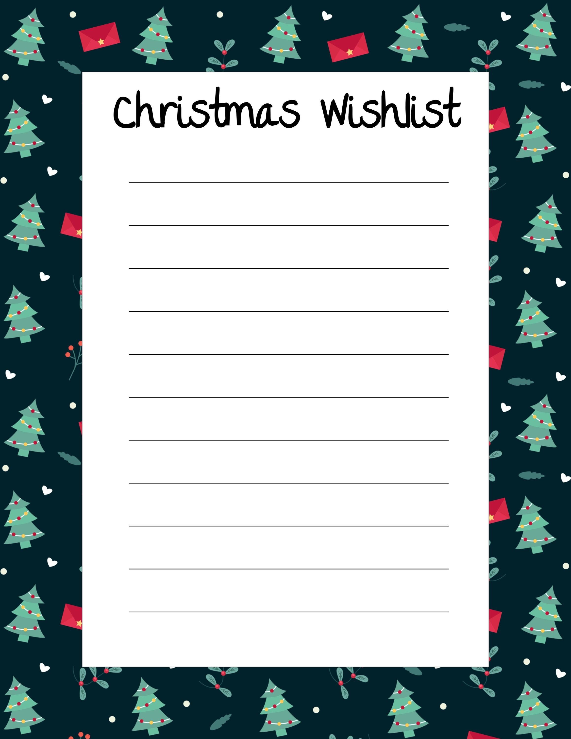 Christmas Wish List, Printable Download, Instant Download, 8.5 X 11" - Etsy