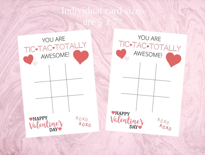 Valentine's Day Tic Tac Toe Game Card, Instant Download & Print, Two 5 ...