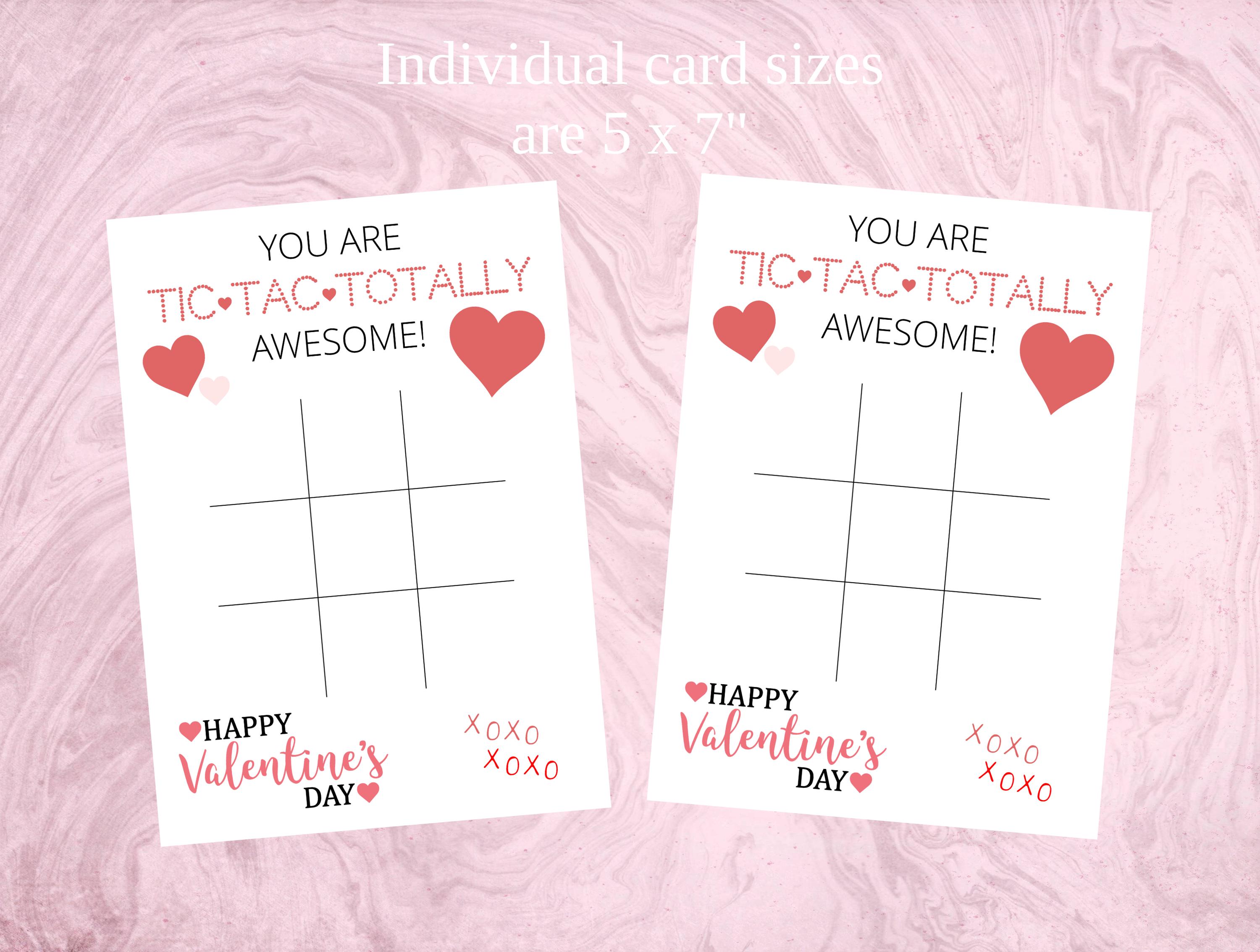 Valentine's Day Tic Tac Toe Game Card, Instant Download & Print, Two 5 ...