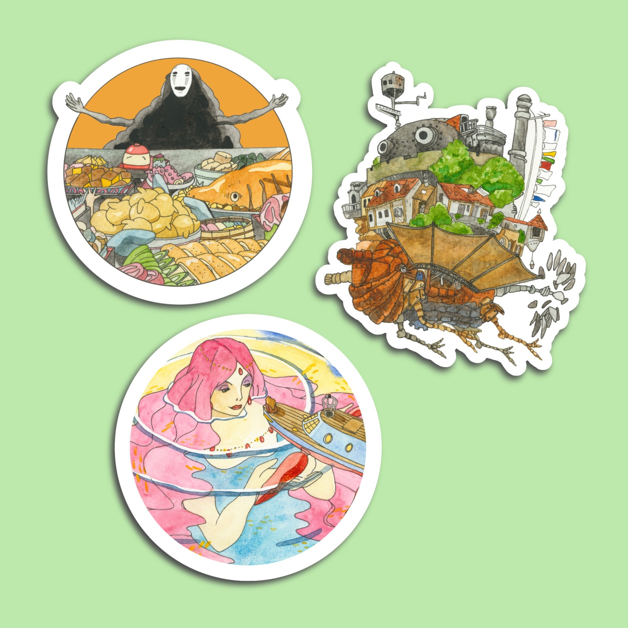 Sticker Pack Studio Ghibli Watercolor Stickers - Etsy