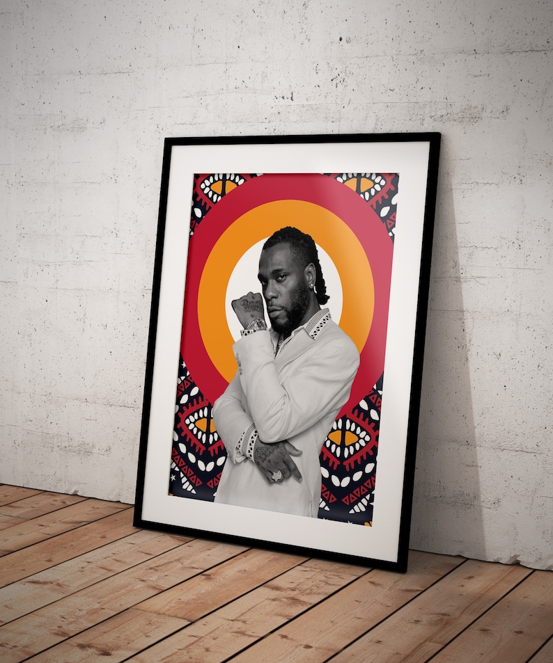 Burna Boy - Premium Poster - Burna Boy Portrait - Art Print- Collage ...