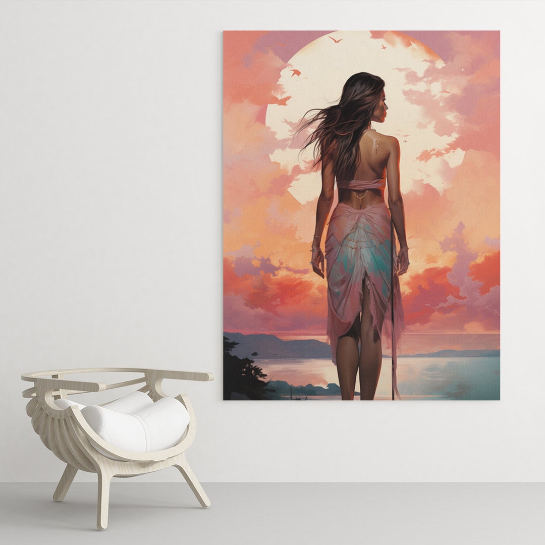 Native American Warrior at Sunset - Etsy