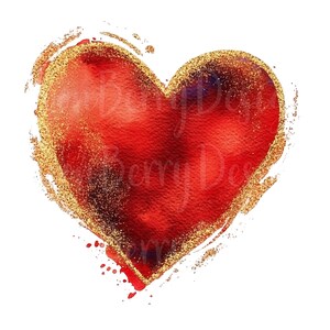 Watercolor Heart Clipart, Set of 10 PNG Bundle, 300 DPI Clip Art ...