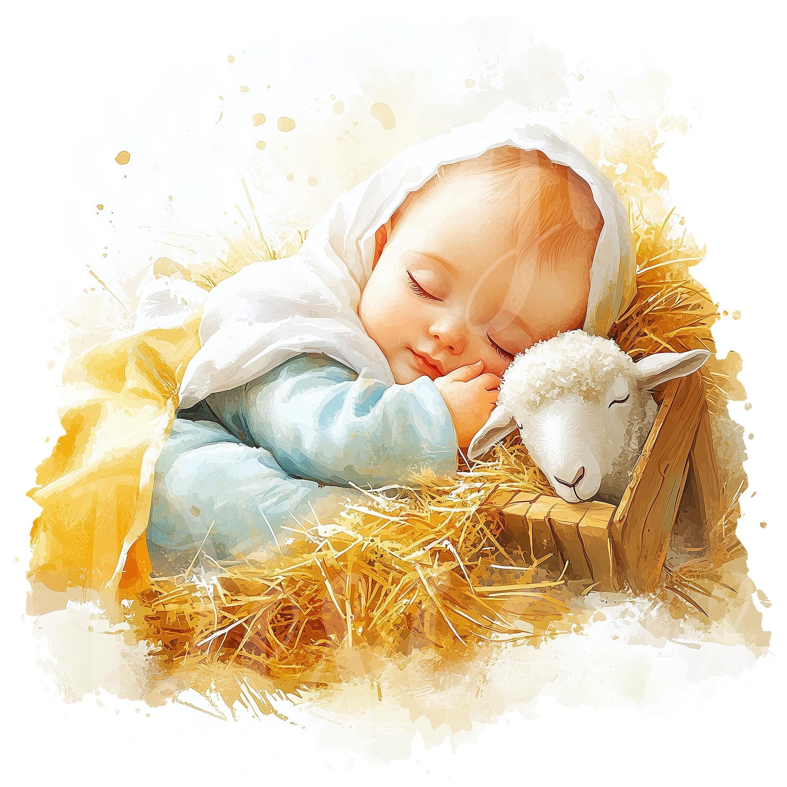 Baby Jesus Manger Clipart, Set of 12 PNG Bundle 300 DPI Clip Art ...