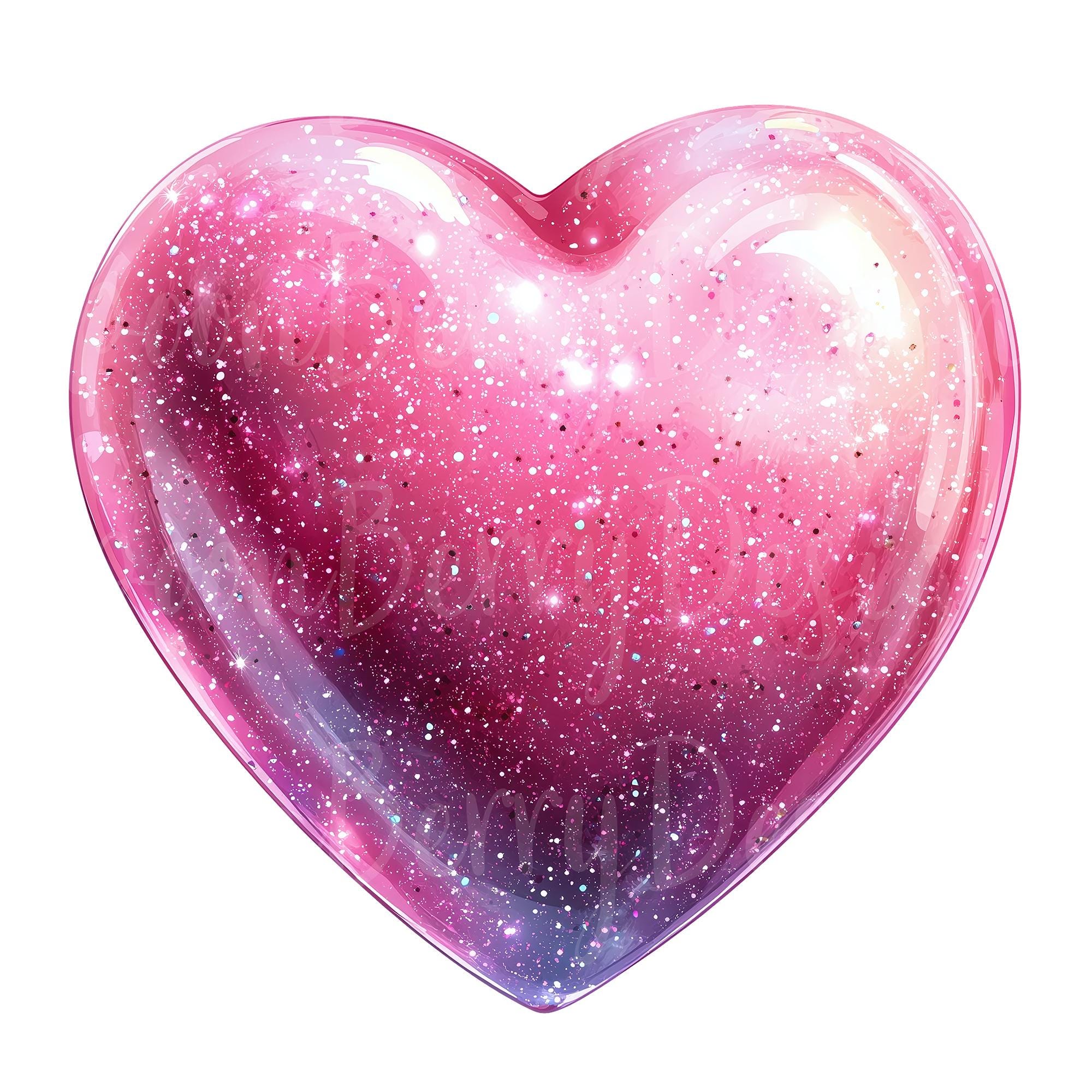 Glitter Hearts Clipart, Set of 10 PNG Bundle, 300 DPI Clip Art, Pink ...