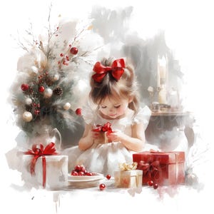 Christmas Morning Clipart, Set of 16 PNG Watercolor Clip Art Bundle ...