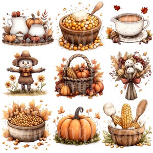 Thanksgiving Clipart, Set of 40 PNG Bundle, 300 DPI Clip Art ...