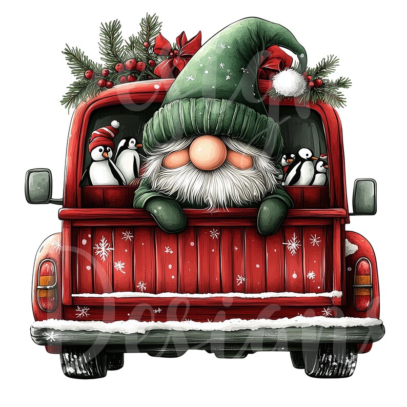 Gnome in Truck Clipart, Set of 11 PNG Bundle, 300 DPI Clip Art, Old ...