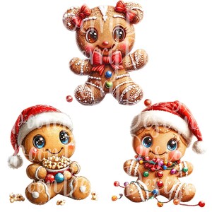 Gingerbread Clipart, Set of 30 PNG Bundle, 300 DPI Clip Art, Winter ...